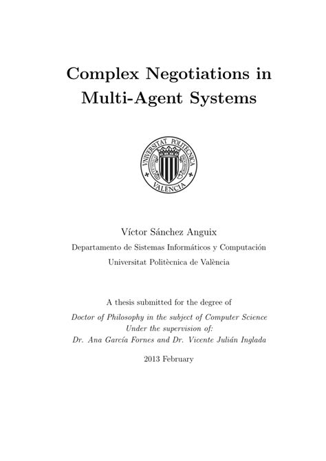 pdf complex negotiations in multi agent systems