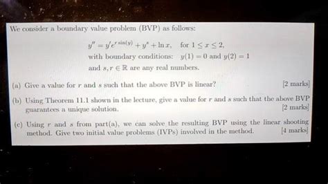 solved we consider a boundary value problem bvp as follows y yersin y inxfor1x2 with