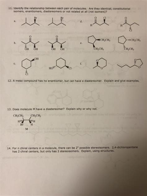 solved 11 identify the relationship between each pair of
