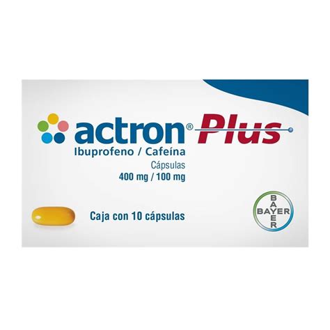 Actron plus 400 mg 100 mg 10 cápsulas Walmart