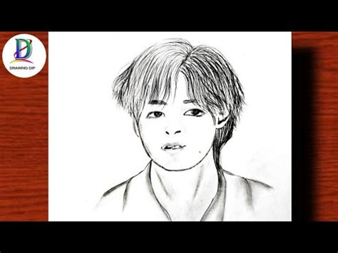 How To Draw BTS V Step By Step Kim Taehyung Pencil Sketch Drawing