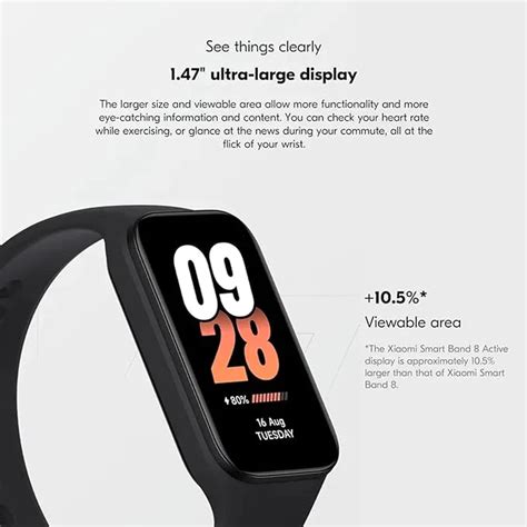 Ripley SMARTBAND XIAOMI 8 ACTIVE NEGRO