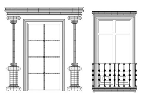 Door Structure Detail Elevation Layout File Cadbull