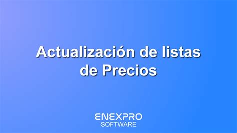 Actualizar Listas De Precios YouTube