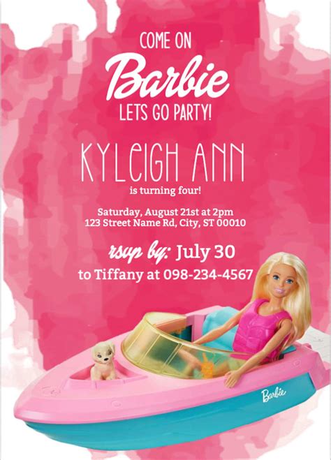 Come On Barbie Let S Go Party Editable Birthday Party Etsy