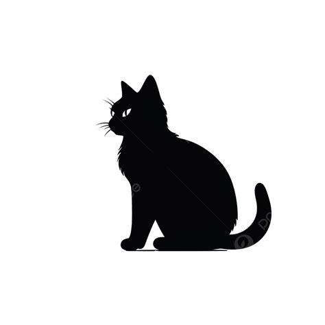 Silueta De Gato Negro Para Diseños De Halloween Dibujado A Mano