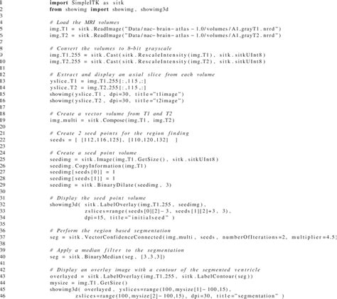 a python script using simpleitk for the multi modal segmentation of the download scientific