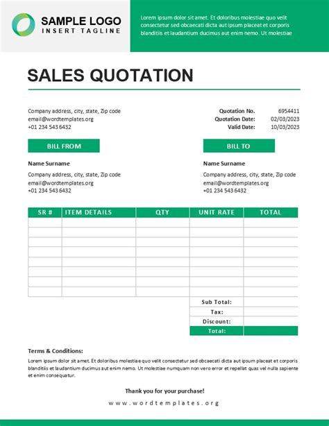 Free Quotation Template Word Prntbl Concejomunicipaldechinu Gov Co