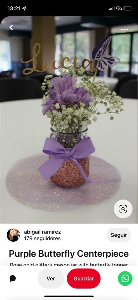Cumple Juli Centros de mesa quinceaños Fiesta con tema de mariposas