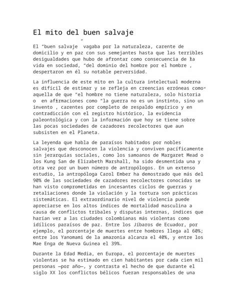 Docx El Mito Del Buen Salvaje Dokumen Tips