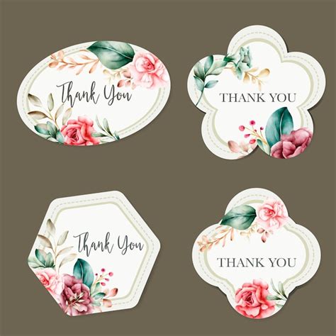 Colección de etiquetas florales acuarela dibujada a mano Vector Gratis