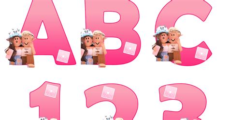 Kits imprimibles gratis Abecedario y números Roblox