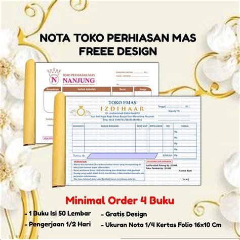 Jual Nota Olshop Nota Toko Mas Custum Free Design Shopee Indonesia