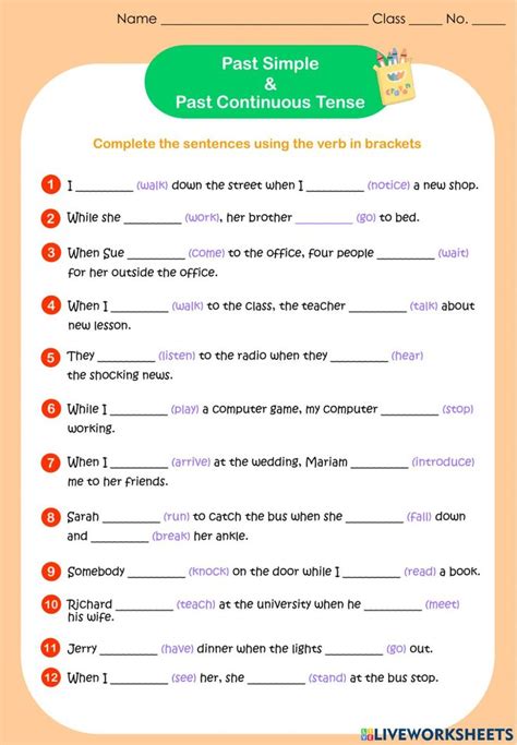 Past Simple Continuous Tense Worksheet Writing Lessons Language