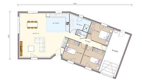 Plan Maison Plain Pied Chambres M Chambres Parentale M Plein