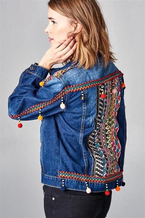 Pom Embellished Jean Jacket Embellished Jeans Jackets Jean Jacket
