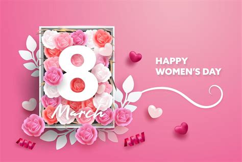 8 March Greeting Card International Happy Women S Day 695305 Vector