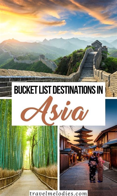 The Best Places To Visit In Asia With Text Overlay That Reads Bucket