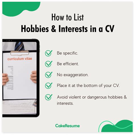Listing Hobbies And Interests On Your Resume With 55 OFF