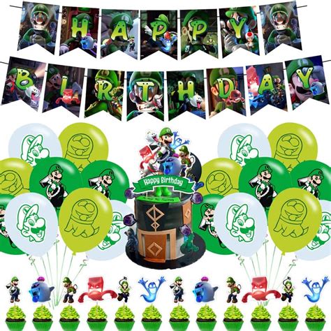 Buy Luigi Mansion Birthday Party Decorations Halloween Horror Theme