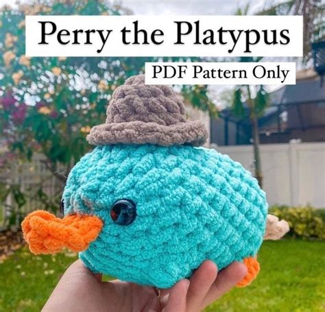 Crochet Perry The Platypus Pattern Etsy Cute Crochet Easy Crochet