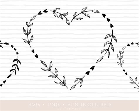 Herz Blumen Kranz Svg Cutfile Eps Und Png Auch Enthalten Etsy