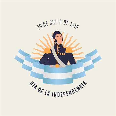 Dia De La Independencia Argentina 9 De Julio Vector Premium