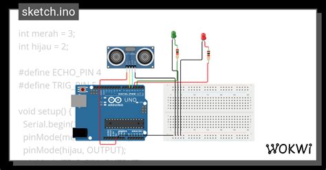 Sensor Jarak Ultrasonik Wokwi Esp32 Stm32 Arduino Simulator