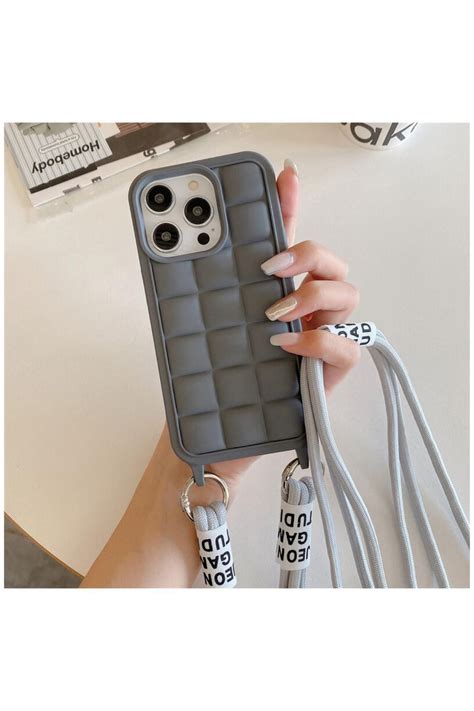 Zebana Apple iPhone 15 Pro Max Uyumlu Kılıf Zebana Boyun Askılı Rope
