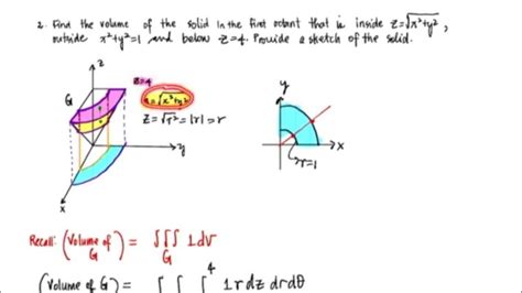 math 23 topic 3 3 triple integrals in cylindrical coordinates center of mass may 12 2021 youtube