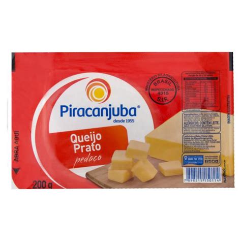 Queijo Prato em Pedaço Piracanjuba 200g Super Primavera