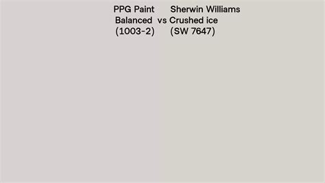 PPG Paint Balanced 1003 2 Vs Sherwin Williams Crushed Ice SW 7647