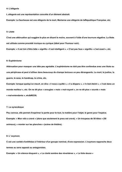 Les Principales Figures De Style