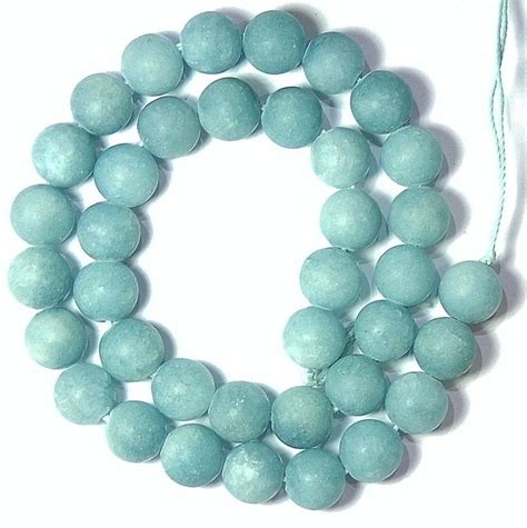 1 Strang echte natürliche matte Angelit Perlen 10 mm Kaufen auf Ricardo