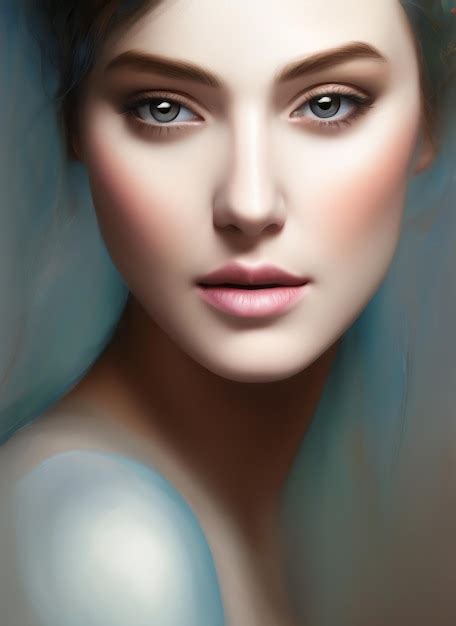 Retrato digital de um rosto bonito ilustração abstrata de uma linda