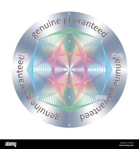 Genuine Guaranteed Round Hologram Realistic Sticker Vector Element For