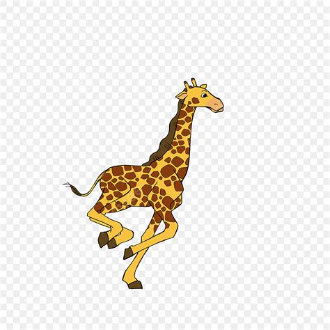 Dibujado A Mano Lindo Correr Jirafa Clipart PNG Clipart De Jirafa
