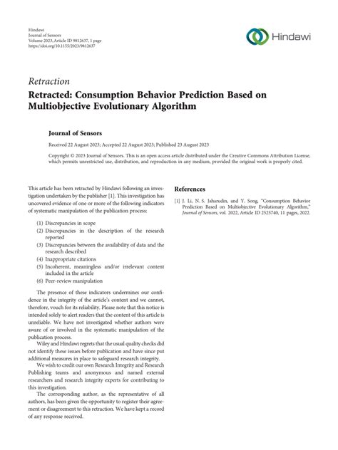 pdf retracted consumption behavior prediction based on multiobjective evolutionary algorithm