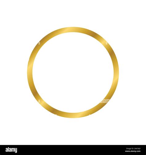 Gold Shiny Glowing Vintage Circle Frame With Shadows Isolated On White