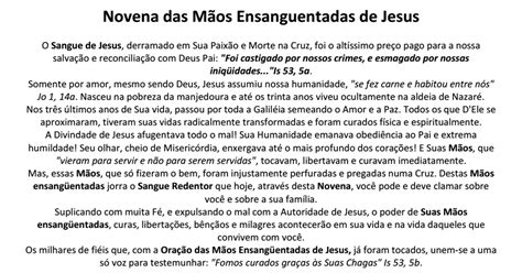 Novena das Mãos Ensanguentadas de Jesus 2013 pdf Google Drive