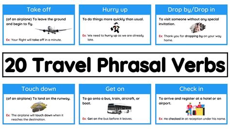 20 Phrasal Verbs For Travelling Travel Phrasal Verbs YouTube