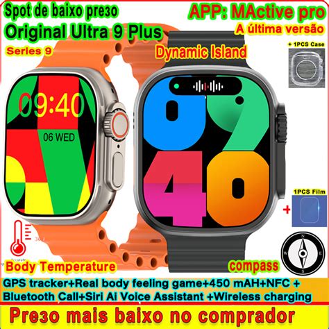 Dynamic Island Original U9 Ultra 9 Plus SmartWatch GPS NFC Série