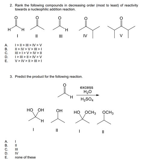 Solved 1 Predict The Product For The Following Reaction OH CH OH