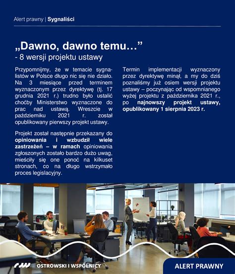 Blog Prawa Pracy Kancelaria Ostrowski I Wsp Lnicy Sygnali Ci Co W