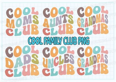 Retro Cool Moms Club PNG Bundle Cool Dads Club Cool Aunts Club Cool