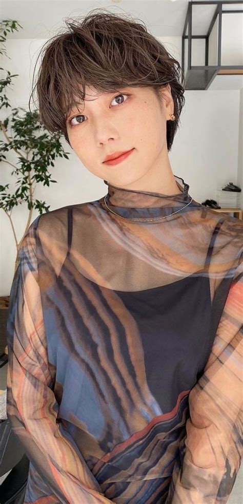 Cute Short Hair With Bangs Korean Style Thick Bangs Messy Bixie