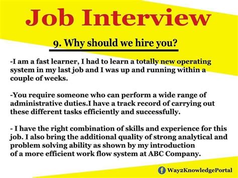 Why Should We Hire You Best Answer Sample For Fresher The Be