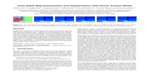 joint depth map interpolation and segmentation with planar 1 pdf · in our algorithm the