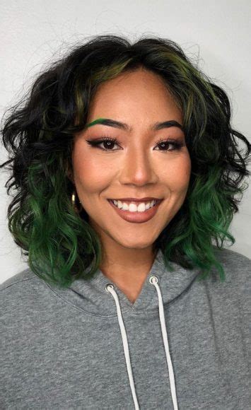 Low Maintenance Soft Curly Bob Haircuts Brunette Green