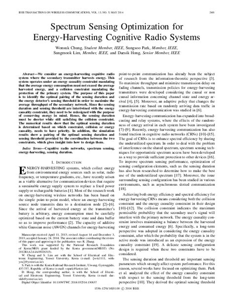 pdf spectrum sensing optimization for energy harvesting cognitive radio systems chih wei jen